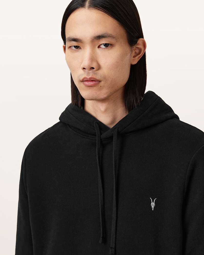 Raven Pullover Ramskull Hoodie Black | ALLSAINTS